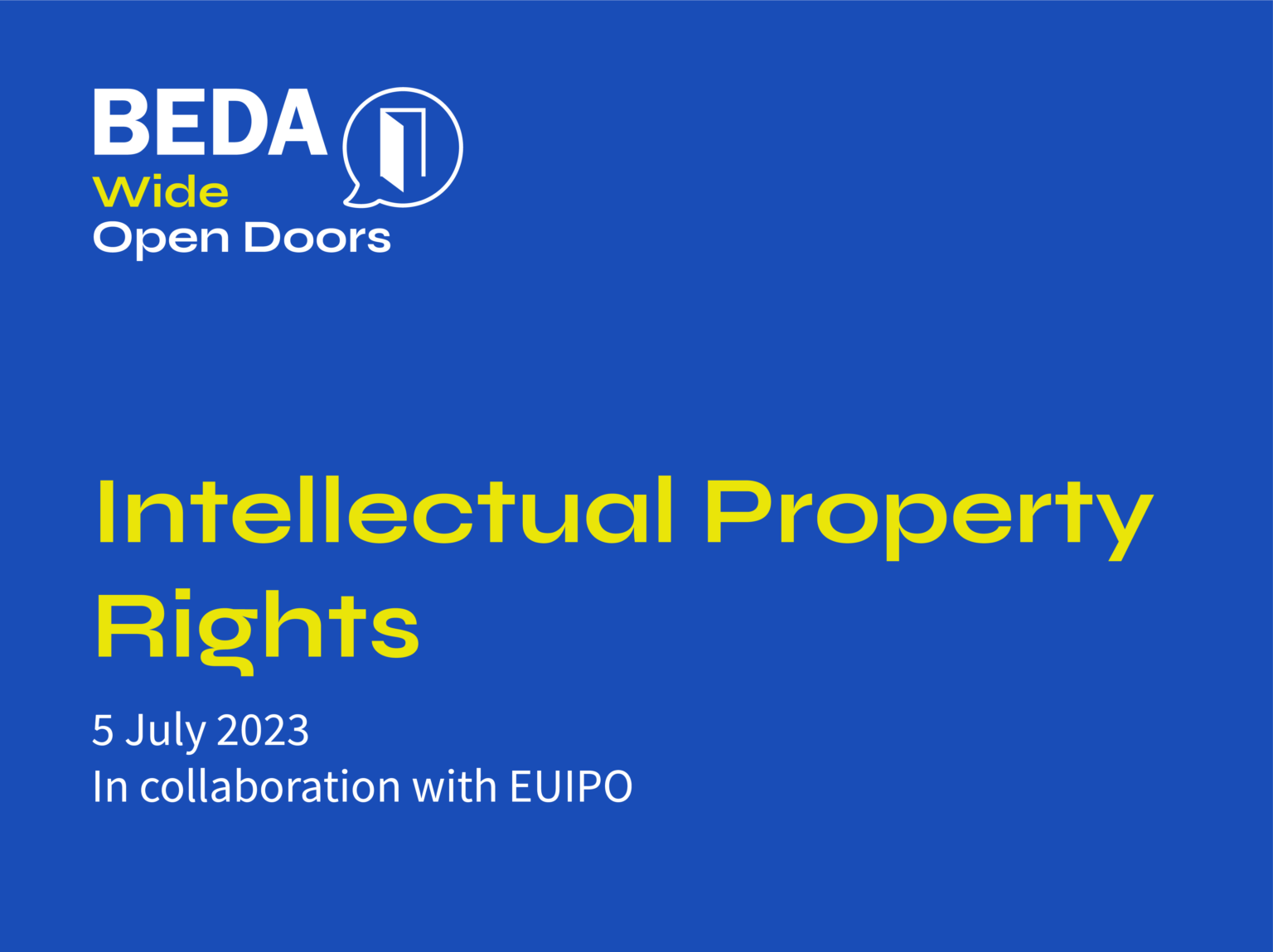 Wide Open Doors Dialogue: Intellectual Property Rights – BEDA