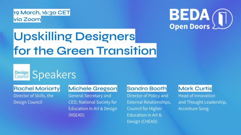 BEDA Open Door Dialogue: Upskilling Designers for the Green Transition ...